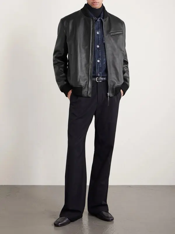 Gabriela Hearst Gregory Leather Bomber Jacket