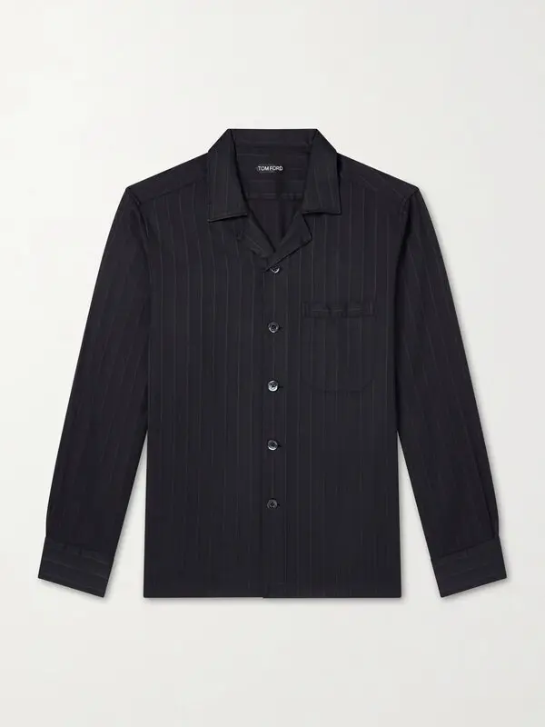 TOM FORD Cotton And Silk-blend Pyjama Shirt - Black