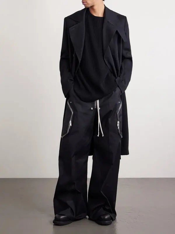 Rick Owens Jumbo Ribbed Virgin Wool Sweater - Black