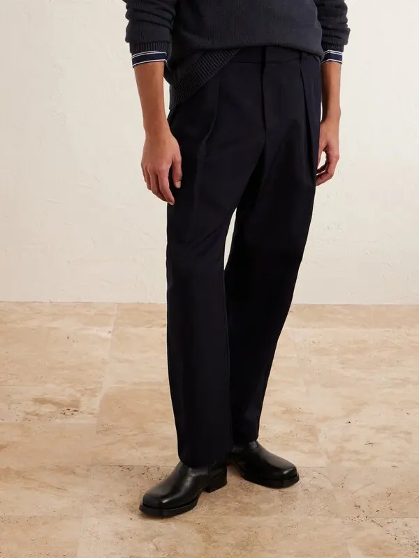 A.p.c. Renato Straight-leg Pleated Twill Trousers - Blue