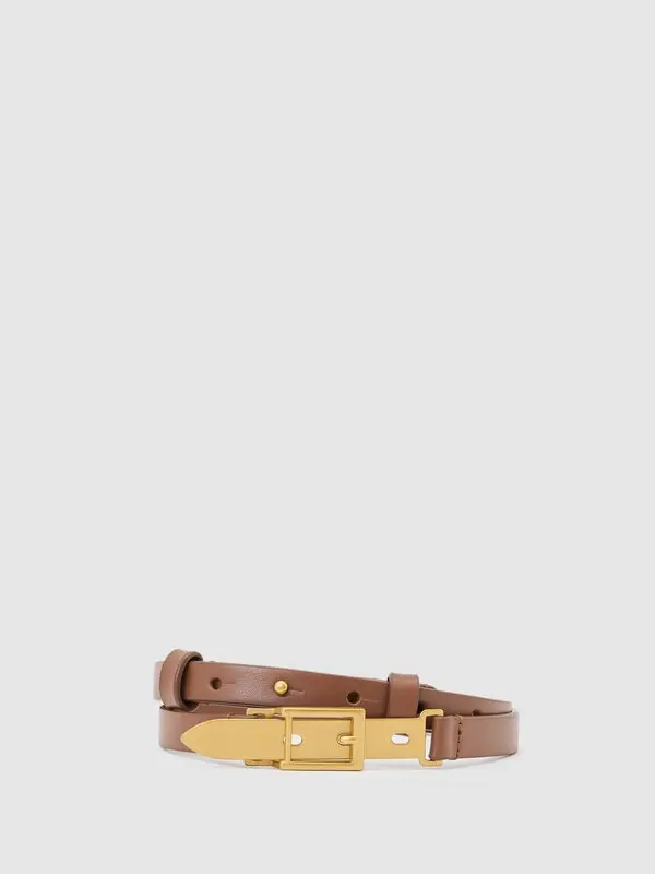 REISS Cora Leather Buckle-hardware Belt