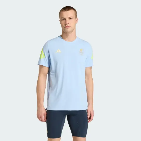 Adidas Boston Marathon 2026 Running Tee - Glow Blue