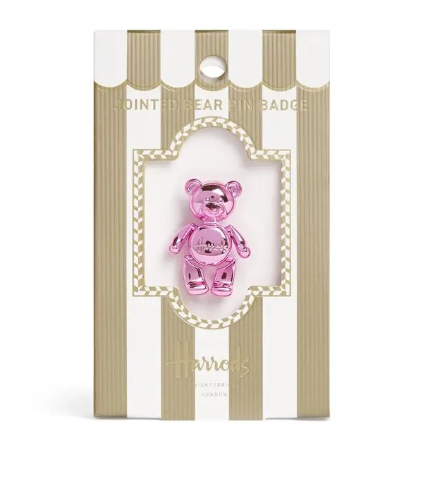 Harrods Jointed Bear Pin Badge - Pink