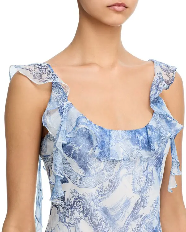 Aqua Seashell Toile Maxi Dress