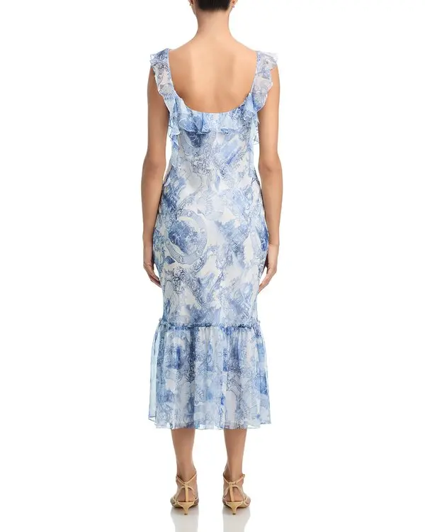 Aqua Seashell Toile Maxi Dress