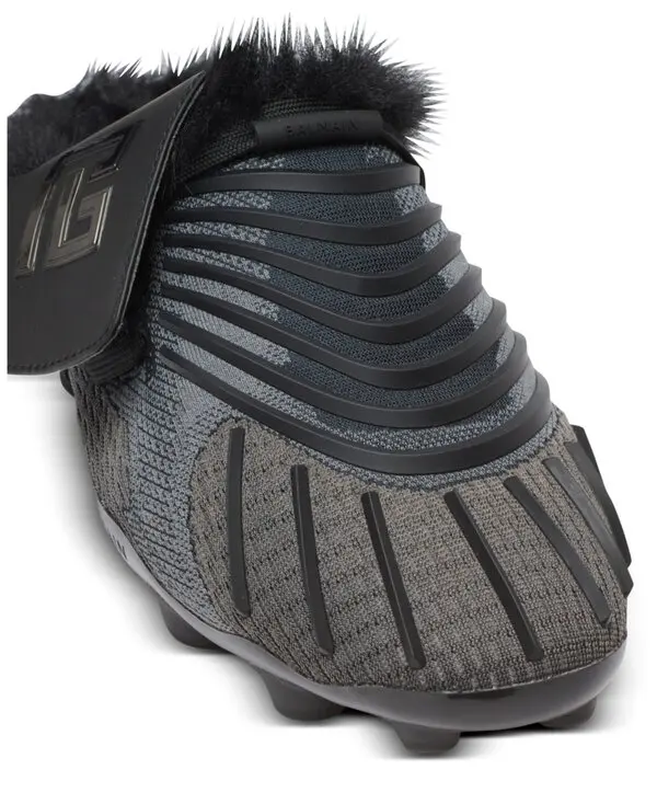 Balmain Half Time Faux Fur-lined Mules - Black