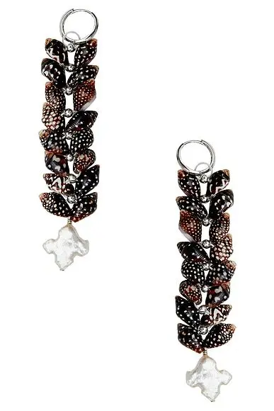 SANTANGELO Everything Has An End Hoop Earrings - Braided Shell