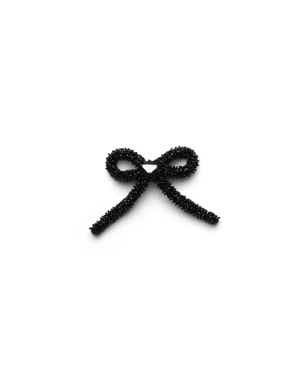 Prada Crystals Embellished Hair Clip - Black