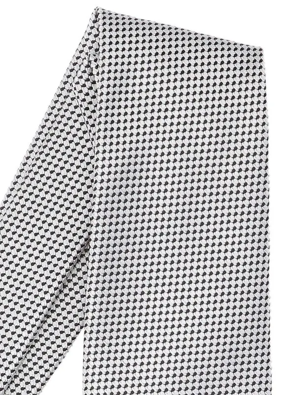 TOM FORD Jacquard Tie - Silver