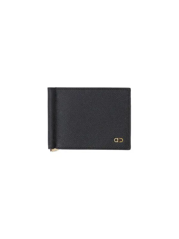 FERRAGAMO Gancini' Clip Wallet - Black