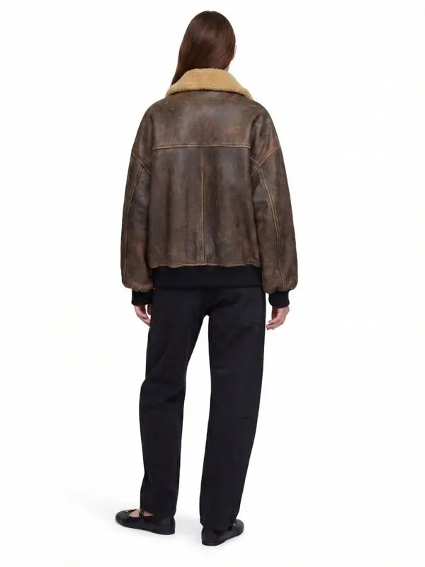 Khaite Sandor Aviator Jacket - Brown