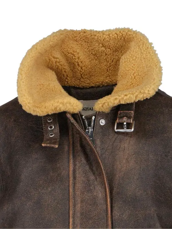 Khaite Sandor Aviator Jacket - Brown