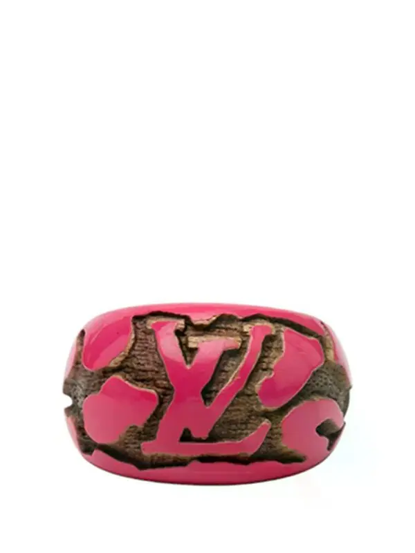 LOUIS VUITTON 2009 Lacquered Wood Leomonogram Ring - Brown