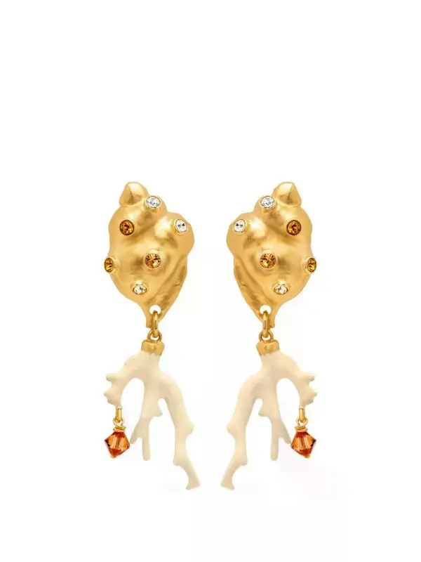 Oscar De La Renta Shell Drop Earrings - Gold
