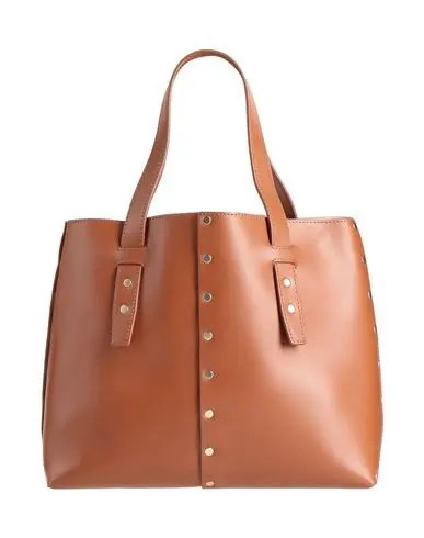 Fabiana Filippi Leather Tote With Appliqués And Detachable Pouch - Brown