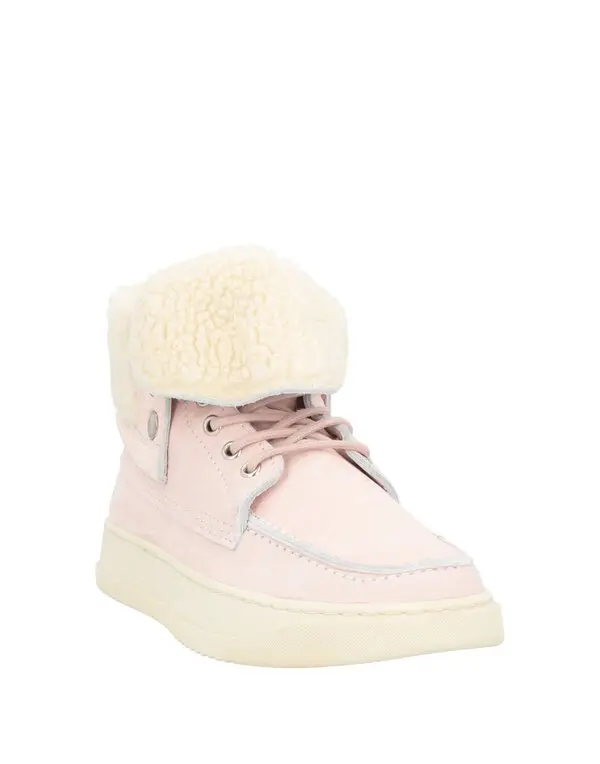 REPLAY Leather Ankle Boots With Shearling Lining