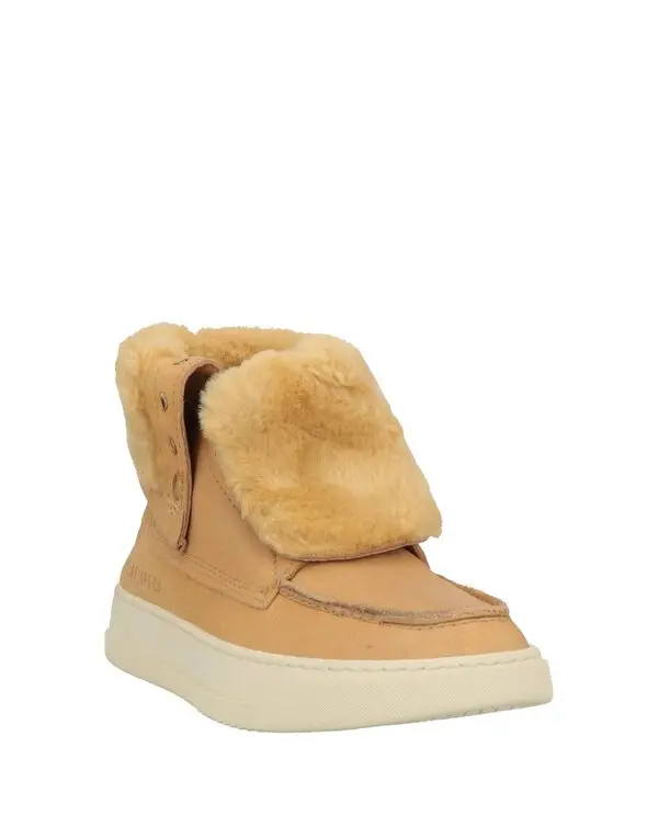 REPLAY Leather Ankle Boots With Shearling Lining