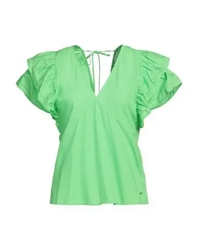 Tommy Hilfiger Ruched Poplin Top - Green