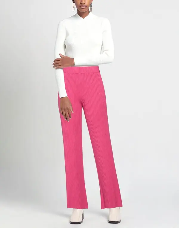 HINNOMINATE Wide-leg Knit Pants - Pink