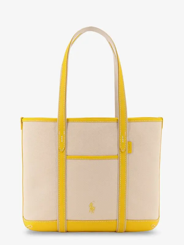 Polo Ralph Lauren Canvas Shoulder Bag With Embroidered Logo - Yellow