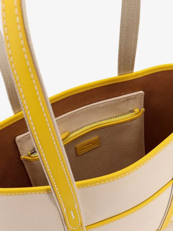 Polo Ralph Lauren Canvas Shoulder Bag With Embroidered Logo - Yellow