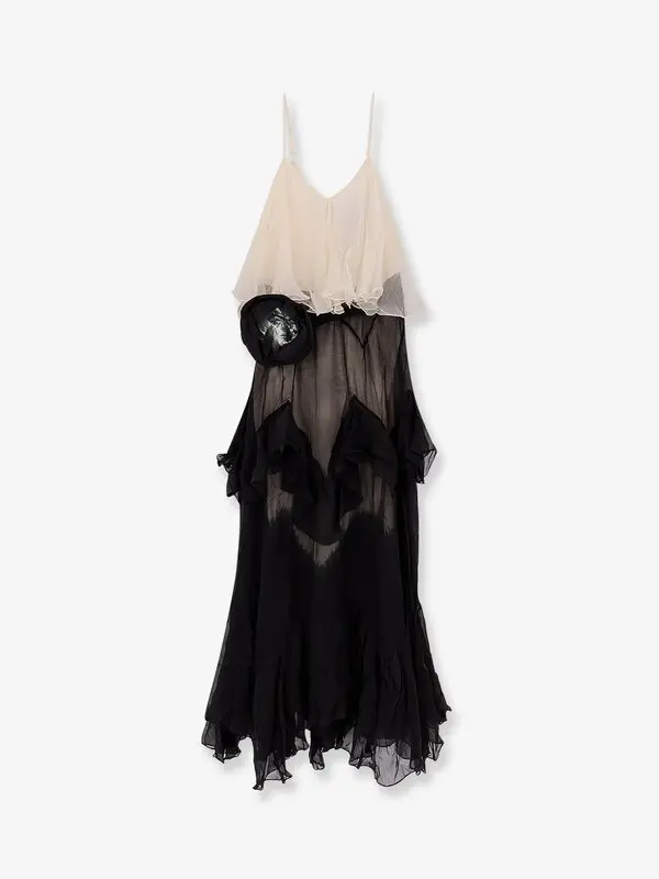 MES DEMOISELLES Belvy Long Viscose Dress - Black