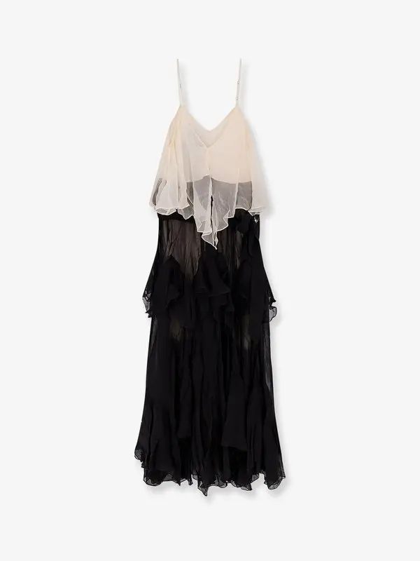 MES DEMOISELLES Belvy Long Viscose Dress - Black