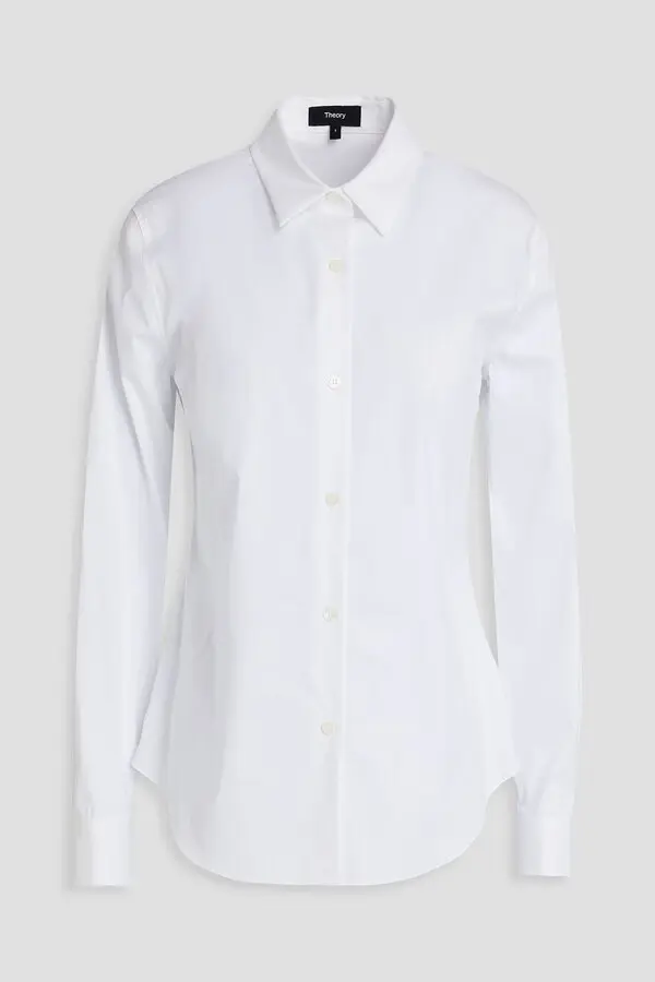 Theory Cotton-blend Poplin Shirt - White