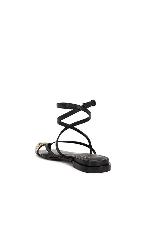 Dolce Vita Strappy Square Toe Sandal With Ankle Buckle - Black