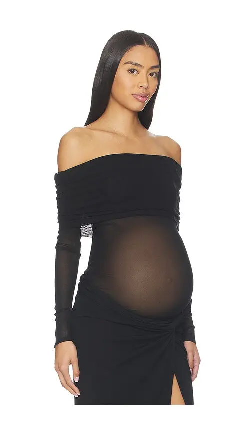 BUMPSUIT Off The Shoulder Soft Mesh Top - Black