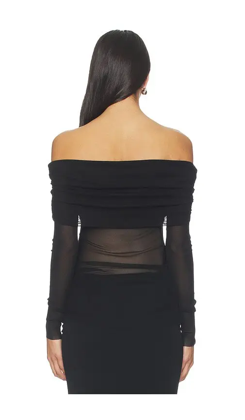 BUMPSUIT Off The Shoulder Soft Mesh Top - Black