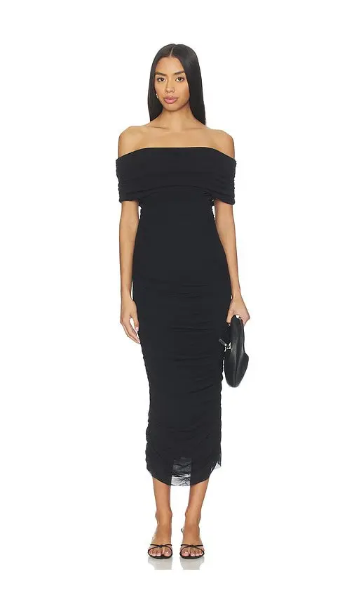 BUMPSUIT Sleeveless Off The Shoulder Mesh Dress