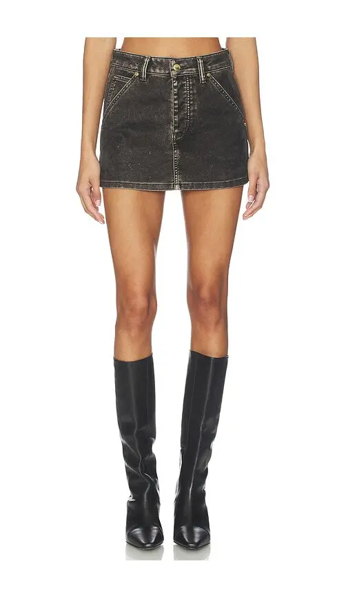 Alexander Wang Flocked Carpenter Skort - Weathered Grey