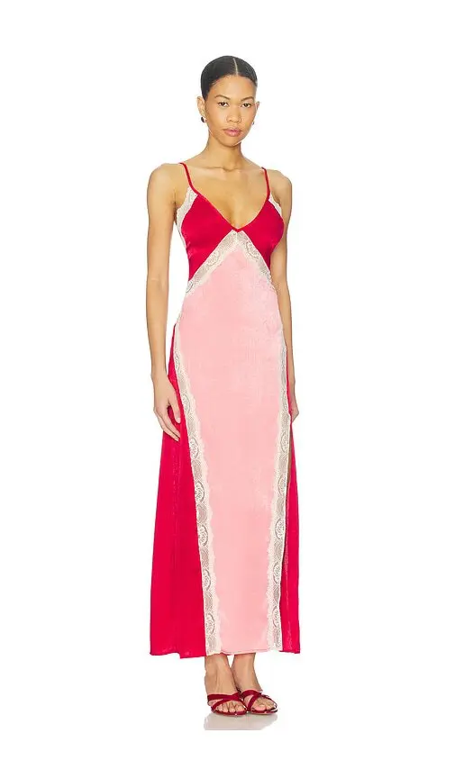 charm star lace & ruffle trim silk dress Sherri Hill Halter Ruffle Corset Prom Dress 57637 Pink / 2 main image 1