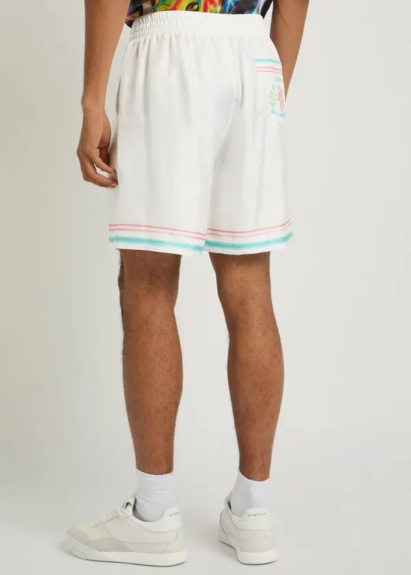 Casablanca Dance Joy Printed Silk Shorts