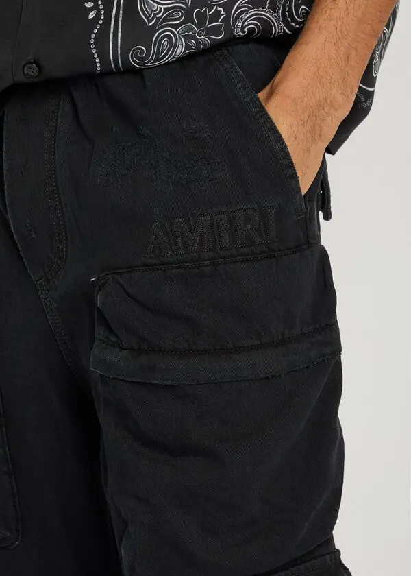 Amiri Distressed Denim Cargo Trousers
