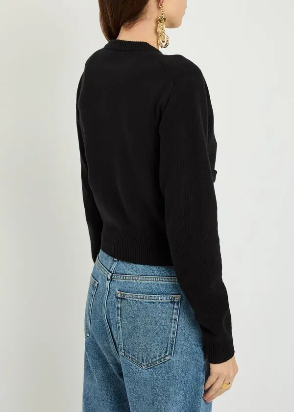 Chloé Embellished-pocket Wool And Cashmere-blend Cardigan