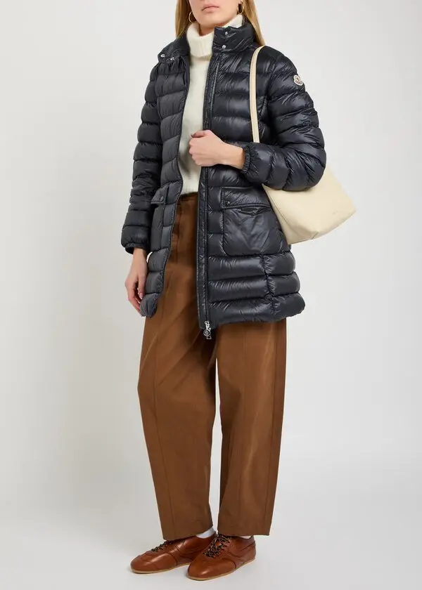 Moncler Padded Shell Coat - Navy