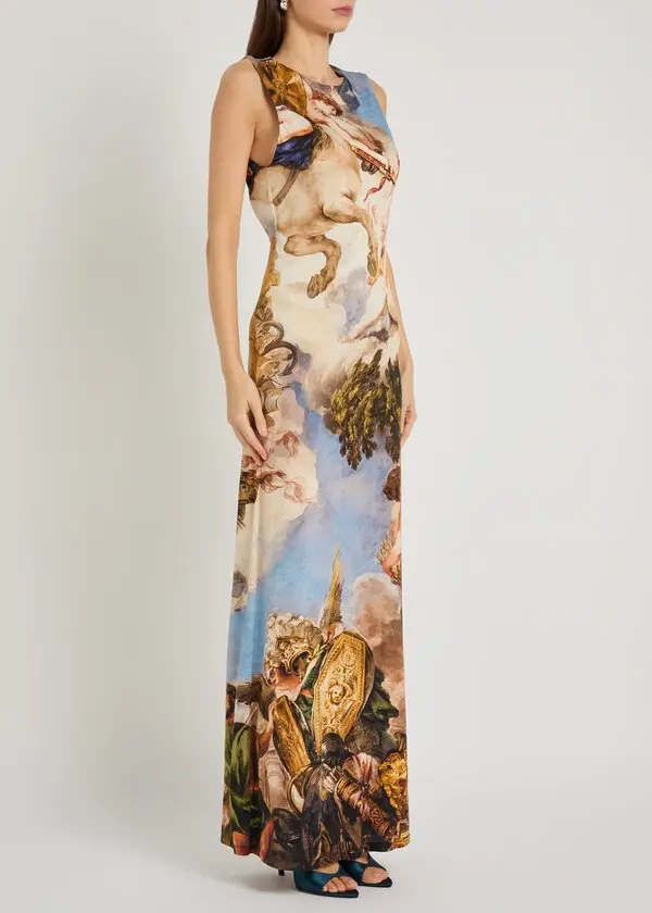 Alice + Olivia Delora Printed Jersey Maxi Dress