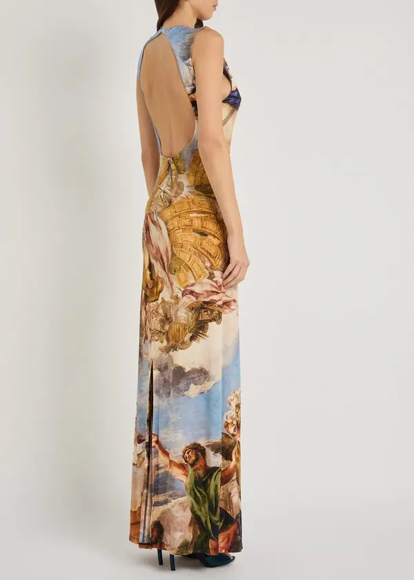 Alice + Olivia Delora Printed Jersey Maxi Dress