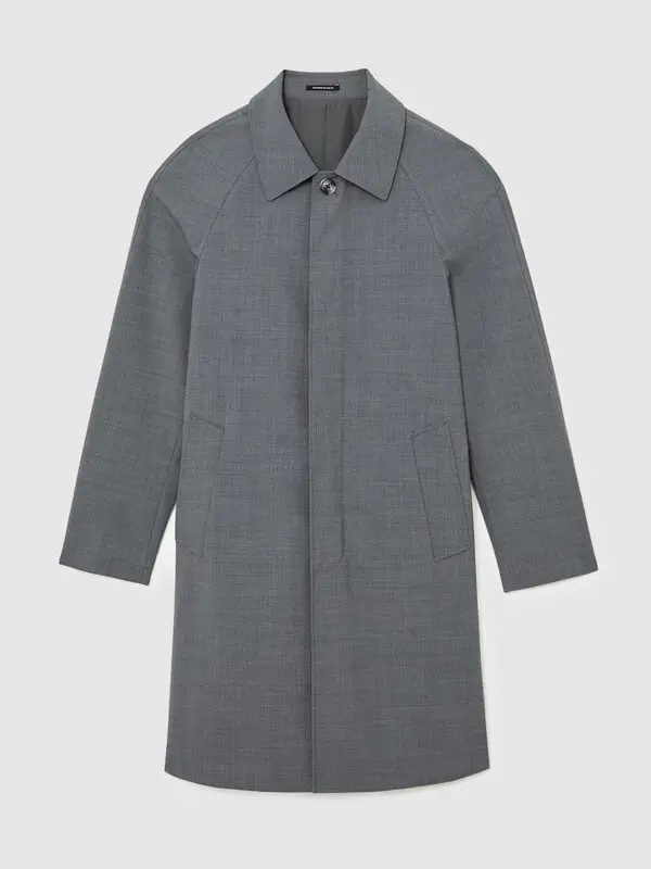 REISS Canton Single-breasted Raglan Raincoat With Wool