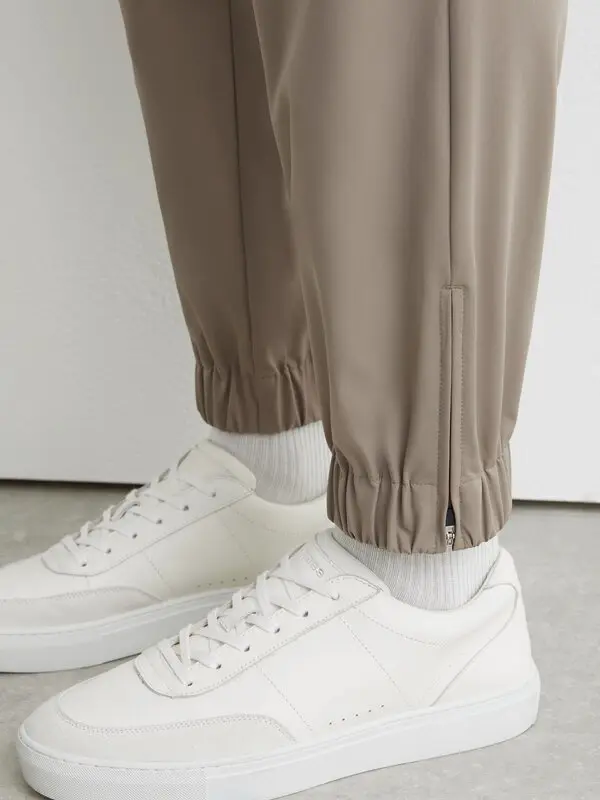 REISS Ascend Technical Cuffed Trousers - Taupe Brown