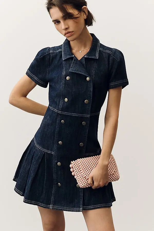 PILCRO Denim Peacoat Mini Dress