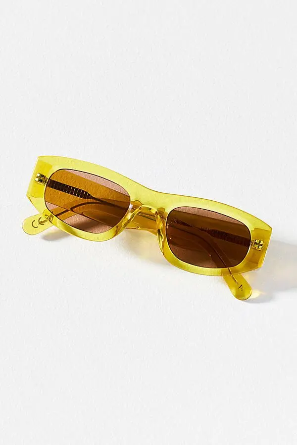 Anthropologie Sporty Rectangle Sunglasses - Chartreuse