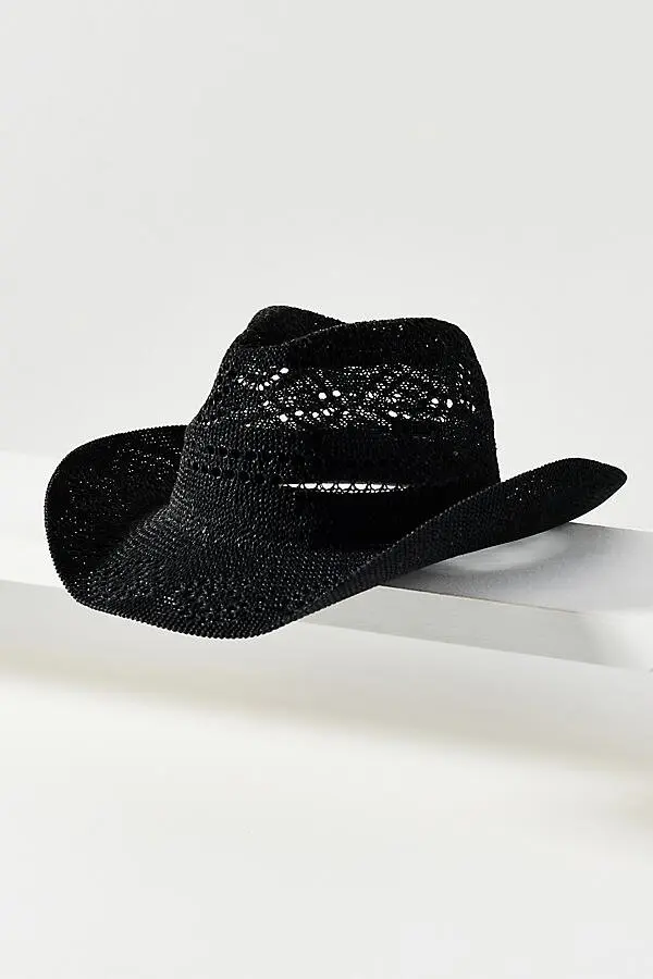 Anthropologie Straw Rancher Hat - Black