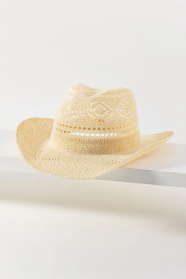 Anthropologie Straw Rancher Hat - Ivory