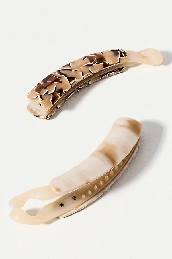 Anthropologie Resin Claw Clip - Cream/brown