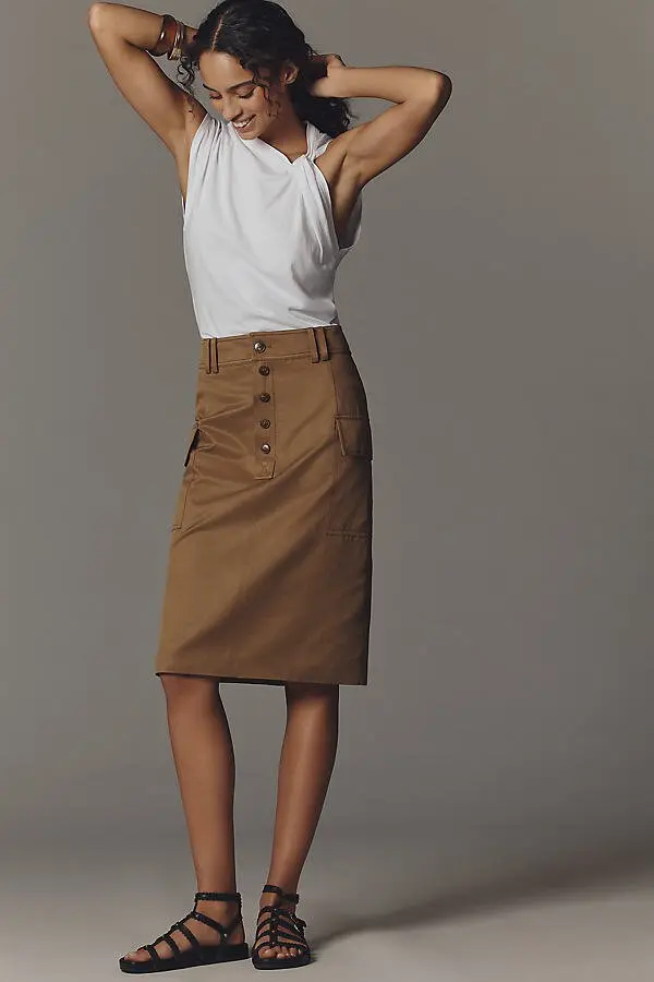 MARE MARE Belted Cargo Pencil Skirt