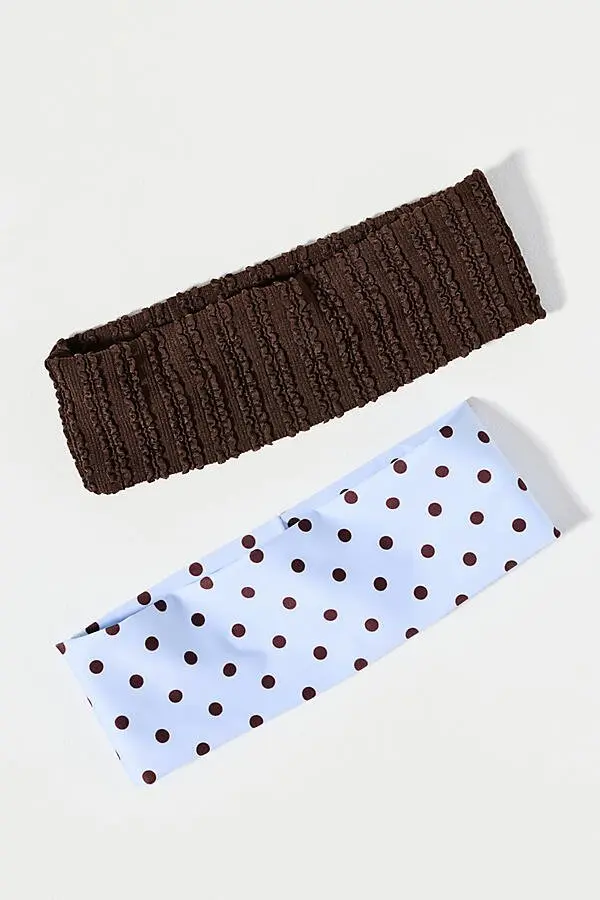 Anthropologie Hairband Set - Blue/chocolate