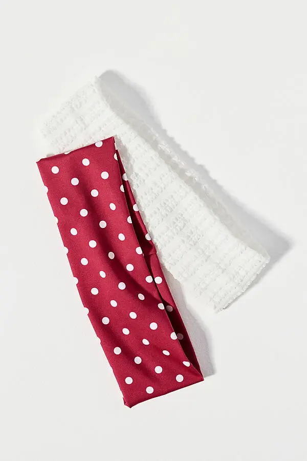 Anthropologie Hairband Set - Red/cream